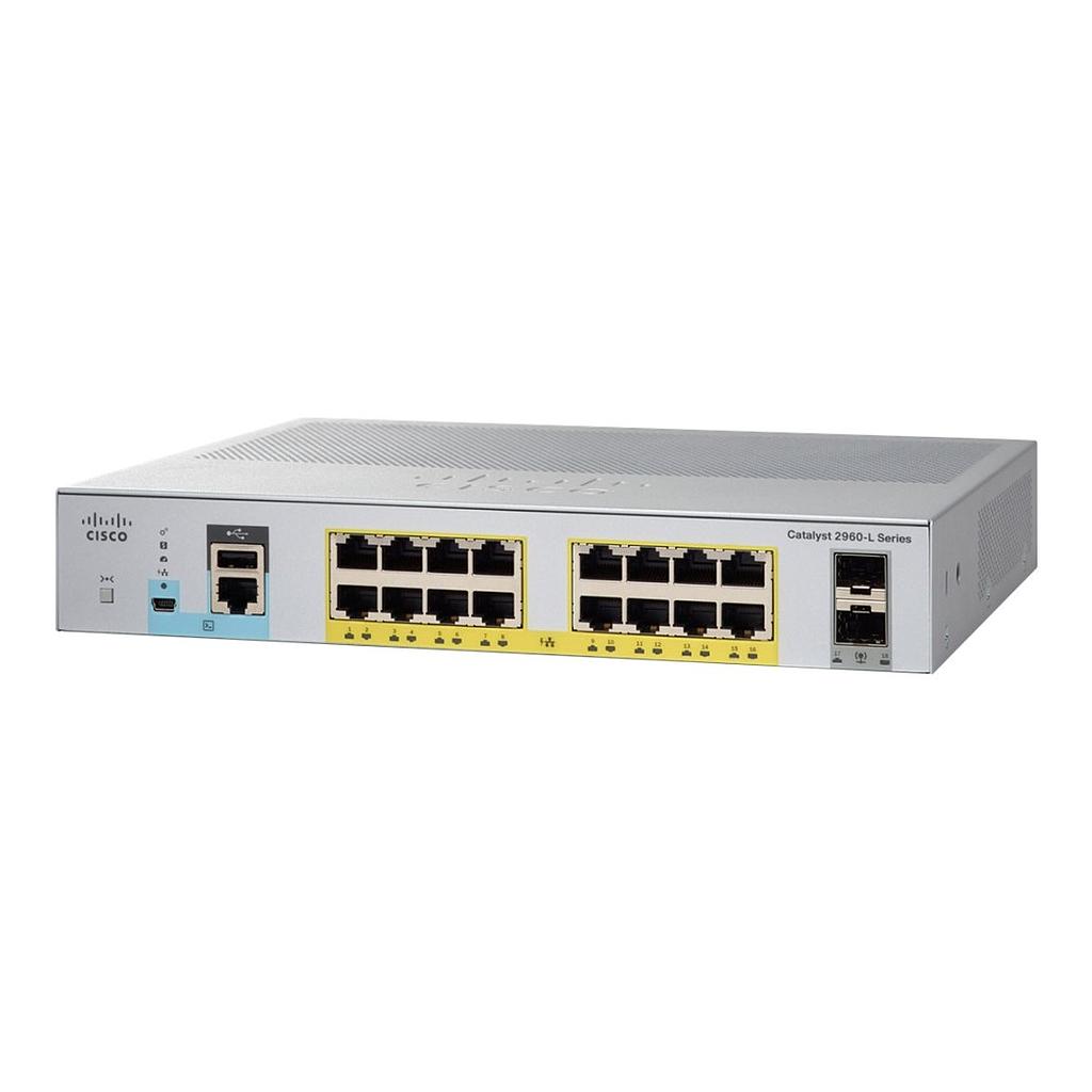 Cisco Catalyst 2960-L 16 port 10/100/1000 Ethernet PoE+ ports, 2 x 1G ...
